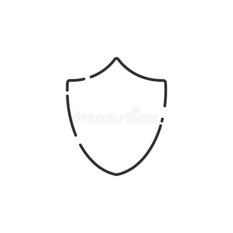 Vector Linear Security Shield Protection Concept Lock Down Stock Vector Illustration Isolated