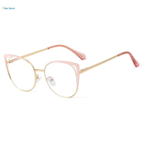 Cube Stylish Anti Blue Light Glasses With Silicone Nose Pads Cat Eye