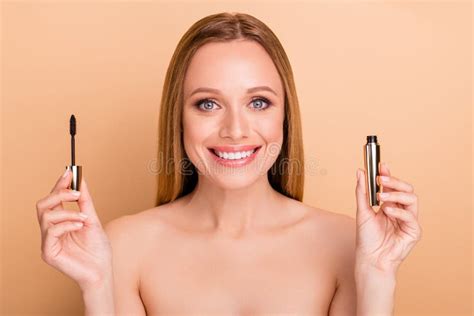 Close Up View Portrait Of Her She Nice Attractive Lovely Sad Nude Naked