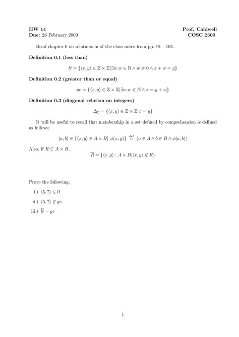 Assignment 14 Sample Questions Discrete Structures Cosc 2300 Docsity