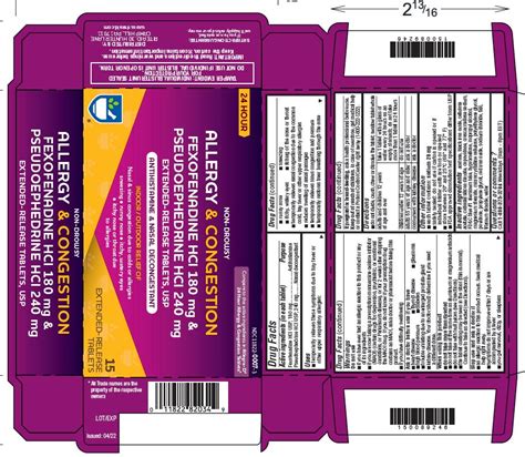 Dailymed Fexofenadine Hcl And Pseudoephedrine Hcl 24 Hour Fexofenadine Hcl And
