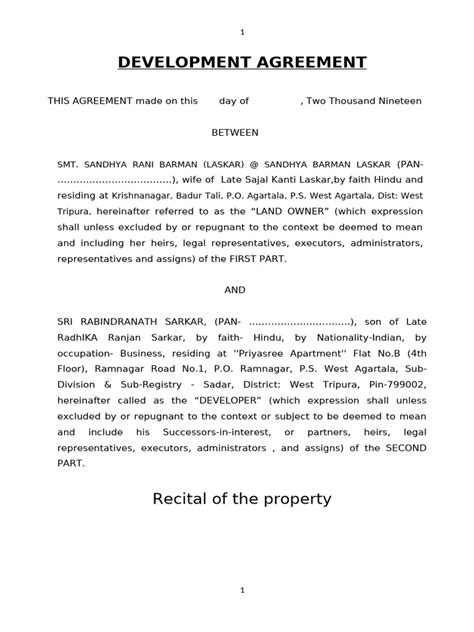 Development Agreement Pdf Wall Conveyancing