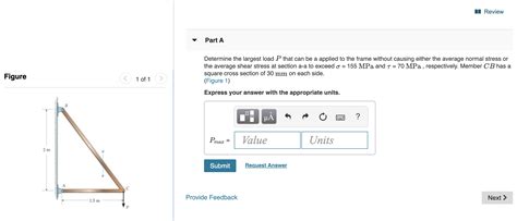 Solved II Review Part A Determine The Largest Load P That Chegg