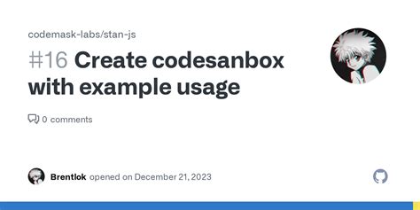 Create Codesanbox With Example Usage Issue 16 Codemask Labs Stan