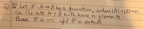 solved 6 iv let f a→b be a function where ∣a∣ ∣b∣ n ce