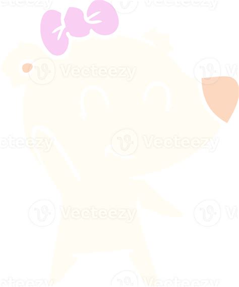 Female Polar Bear Flat Color Style Cartoon 44297133 Png