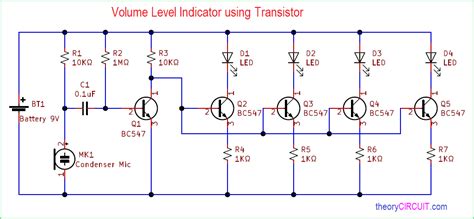 Volume Level Indicator Using Transistor