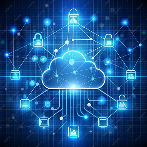 Cloud Computing Diagram Network Data Storage Technology Service Premium Ai Generated Image