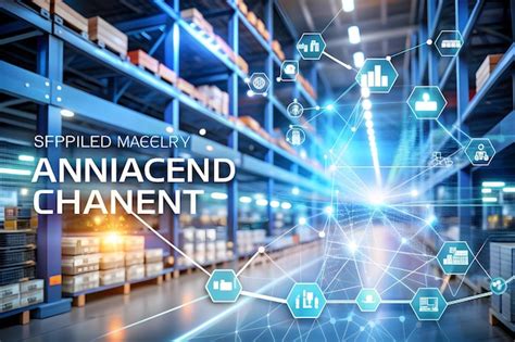Ai Enhanced Supply Chain Management Transformation Abstract Glowing