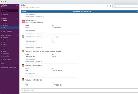 Slack Work Flow Business Phone System Integration Yay