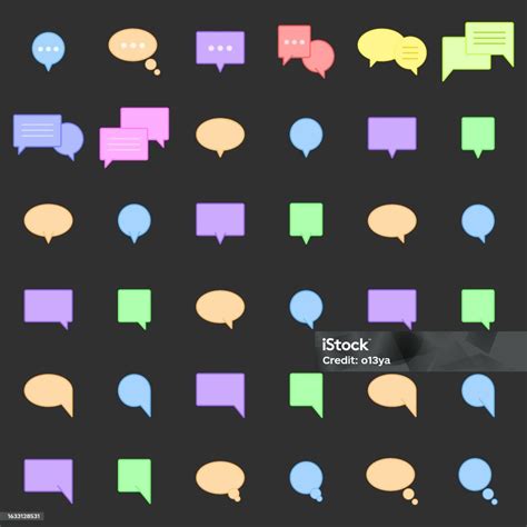 채팅 풍선 라인 아이콘 집합입니다 멋진 벡터 말풍선 모음입니다 0명에 대한 스톡 벡터 아트 및 기타 이미지 0명 기포 다중 색상 Istock