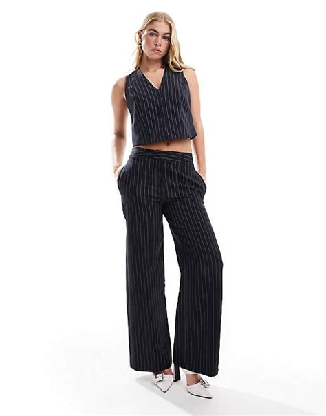 New Look Pinstripe Trouser And Waistcoat Co Ord Asos