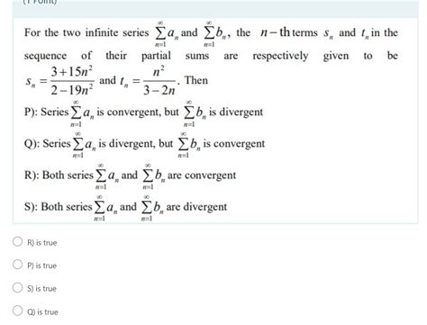 Solved N N 1 N 1 Sums Sequence Of Are To Be For The Two Chegg Com