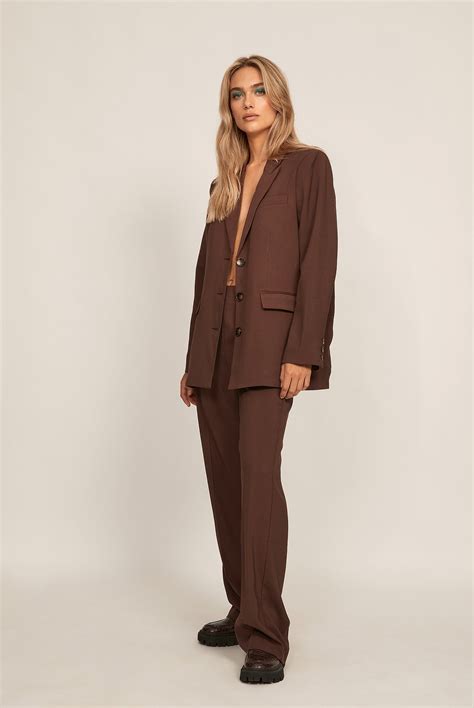 Recycled Tailored Suit Pants Brown Na