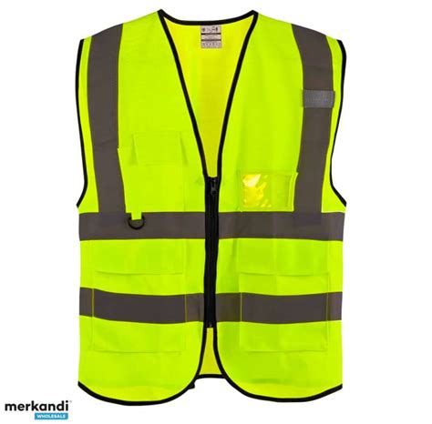 Chaleco De Alta Visibilidad Con Rayas Verticales Amarillo Chaleco De