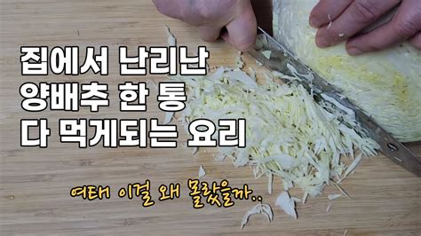 양배추 이렇게 요리했더니 너무 맛있어서 매일 먹게되요 양배추 한 통이 순식간에 사라집니다 Youtube