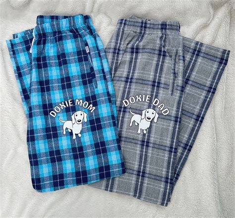 Doxie Mom And Doxie Dad Flannel Pajama Pants Whats Up Dox