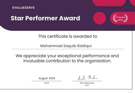 Mohammad Saquib Siddiqui On Linkedin Grateful Starperformer
