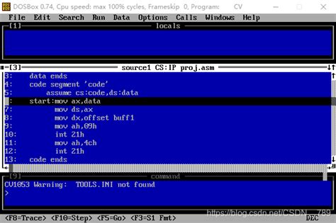 使用dosbox 074编写hello World的教程（全）dosbox 074 Csdn博客