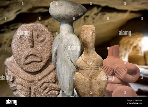 Neolithic Art Some Statuettes Dating Back To The Neolithic Era Stock