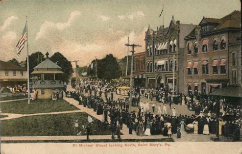 St Michael Street Looking North St Marys Pa Postcard