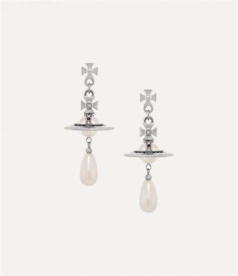 Pearl Drop Earrings In Platinum Pearl Multi Vivienne Westwood®