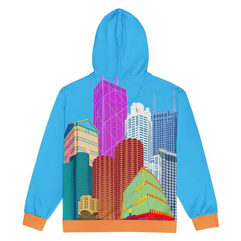 Chicago Skyline Recycled Unisex Zip Hoodie