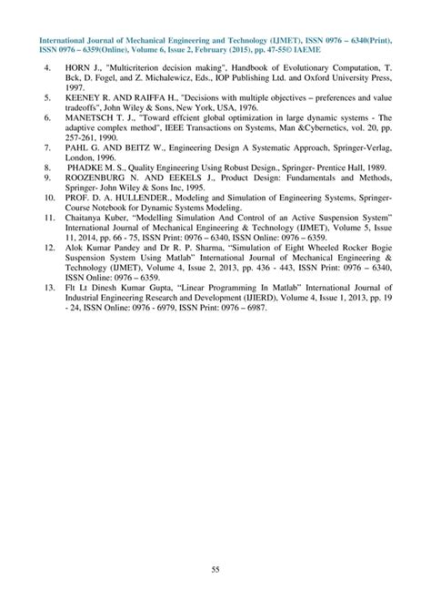 optimization of vehicle suspension system using genetic algorithm pdf