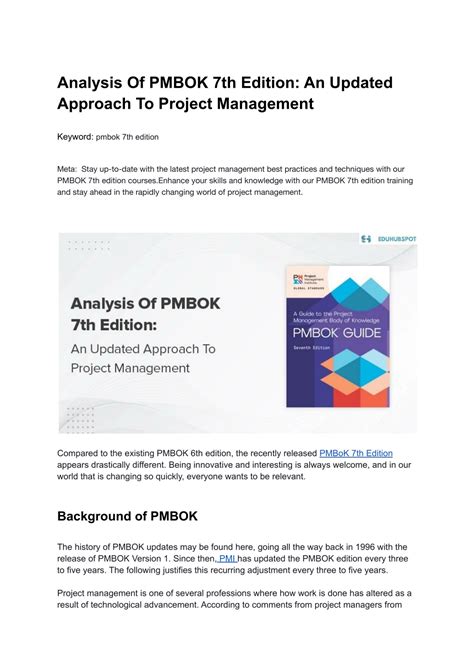 Ppt Analysis Of Pmbok 7th Edition An Updated Approach To Project Management Powerpoint