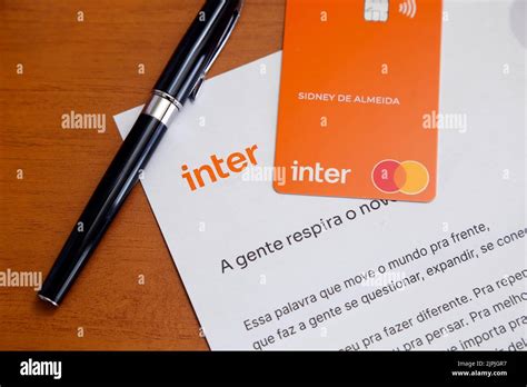 Minas Gerais Brazil July 09 2022 Inter Bank Logo Credit Card And
