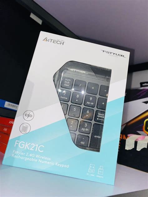 a4tech fgk21c fstyler 2 4g wireless rechargeable numeric keypad grey