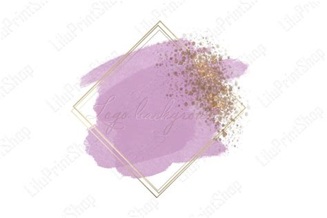Pink Logo Background Png Pink And Gold Logo Png Pink Brush Etsy