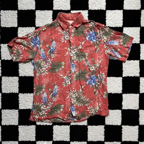 Tasso Elba Island Floral Button Up Size S Depop