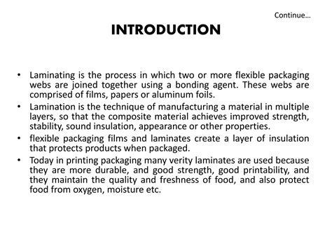 Manufacturing Of Laminates Pptx