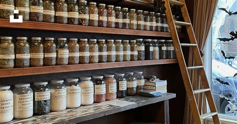 많은 항아리와 사다리로 가득 찬 방 사진 Unsplash의 무료 선반 이미지