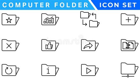 Set Of Computer Folder Icons Symbol Pc File Or Document Search Checkmark Cross Upload Icon