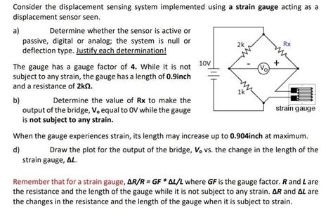 solved consider the displacement sensing system implemented
