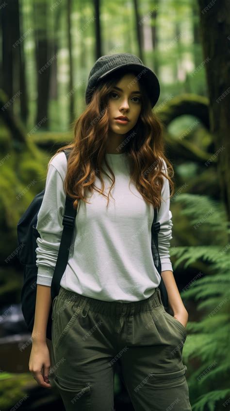 Premium Ai Image A Beautiful Girl In A Magical Forest Generative Ai