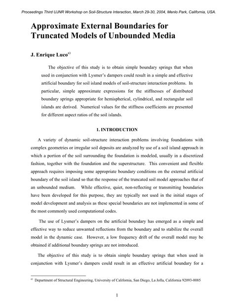 Pdf Approximate External Boundaries For Truncated Models Of Unbounded