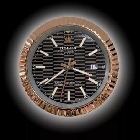 Rolex Datejust Rose Gold And Black Wall Clock Luxury Wall Clocks