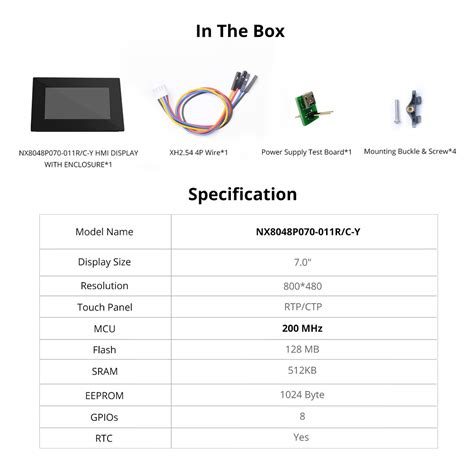 nextion nx8048p070 011r y 7 0‘ intelligent series usart hmi resistive touch display with