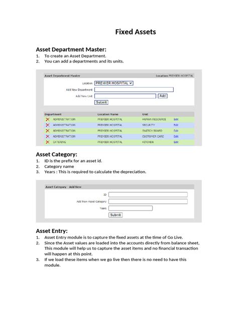 Fixed Assets Module Documentation Pdf Depreciation Book Value