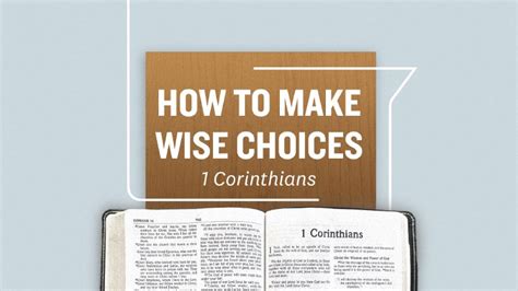 How To Make Wise Choices Christ Place Church