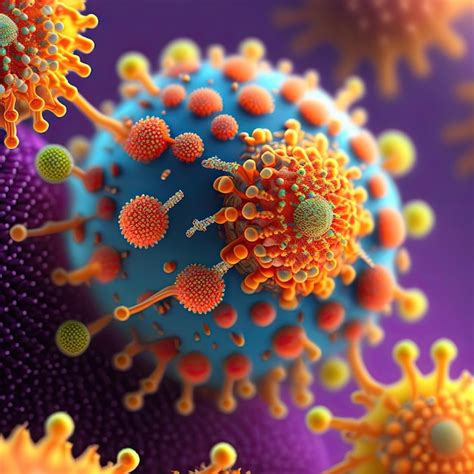 Virus Under A Microscope View Premium Ai Generated Image
