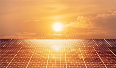 Sun Reflection On Solar Panel Stock Image Image Of City Climate