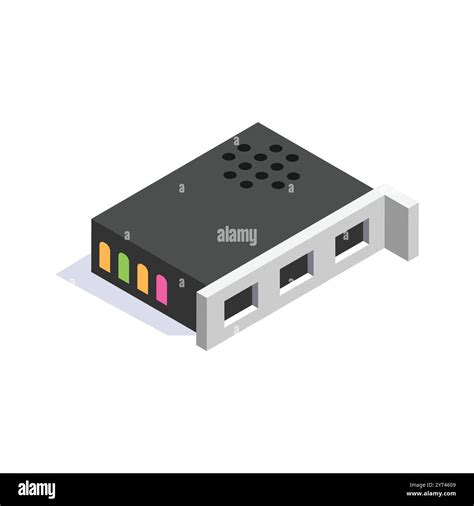 Isometric Network Interface Card Icon Perfect For Tech Computer And