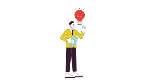Office Worker Eureka Idea Animation Animated Cartoon Employee With