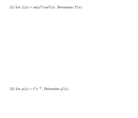 Solved Part A Let F X Sin X 2 Cos2 X Determine F 0 Chegg