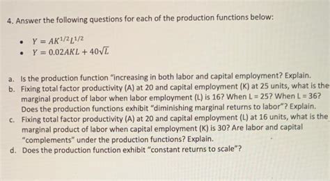 Solved 4 Answer The Following Questions For Each Of The