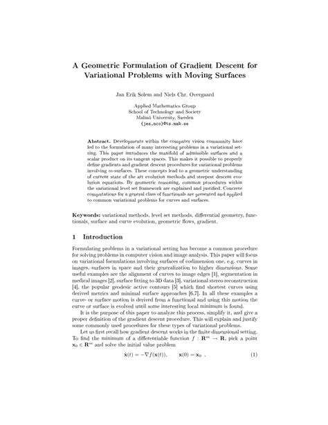pdf a geometric formulation of gradient descent for variational